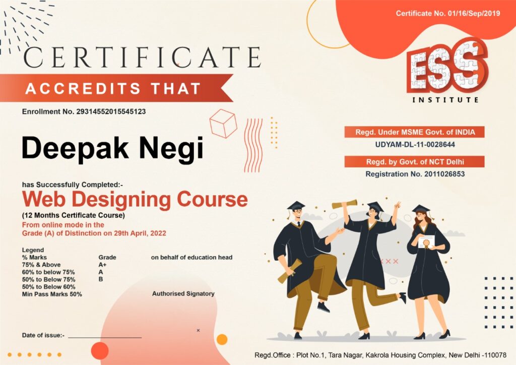Web Designing Course Institute in Dwarka Mor | ESS Institute