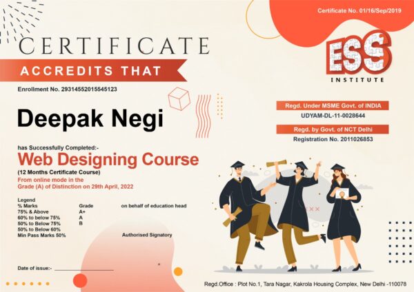 Web Designing Course Institute in Dwarka Mor | ESS Institute