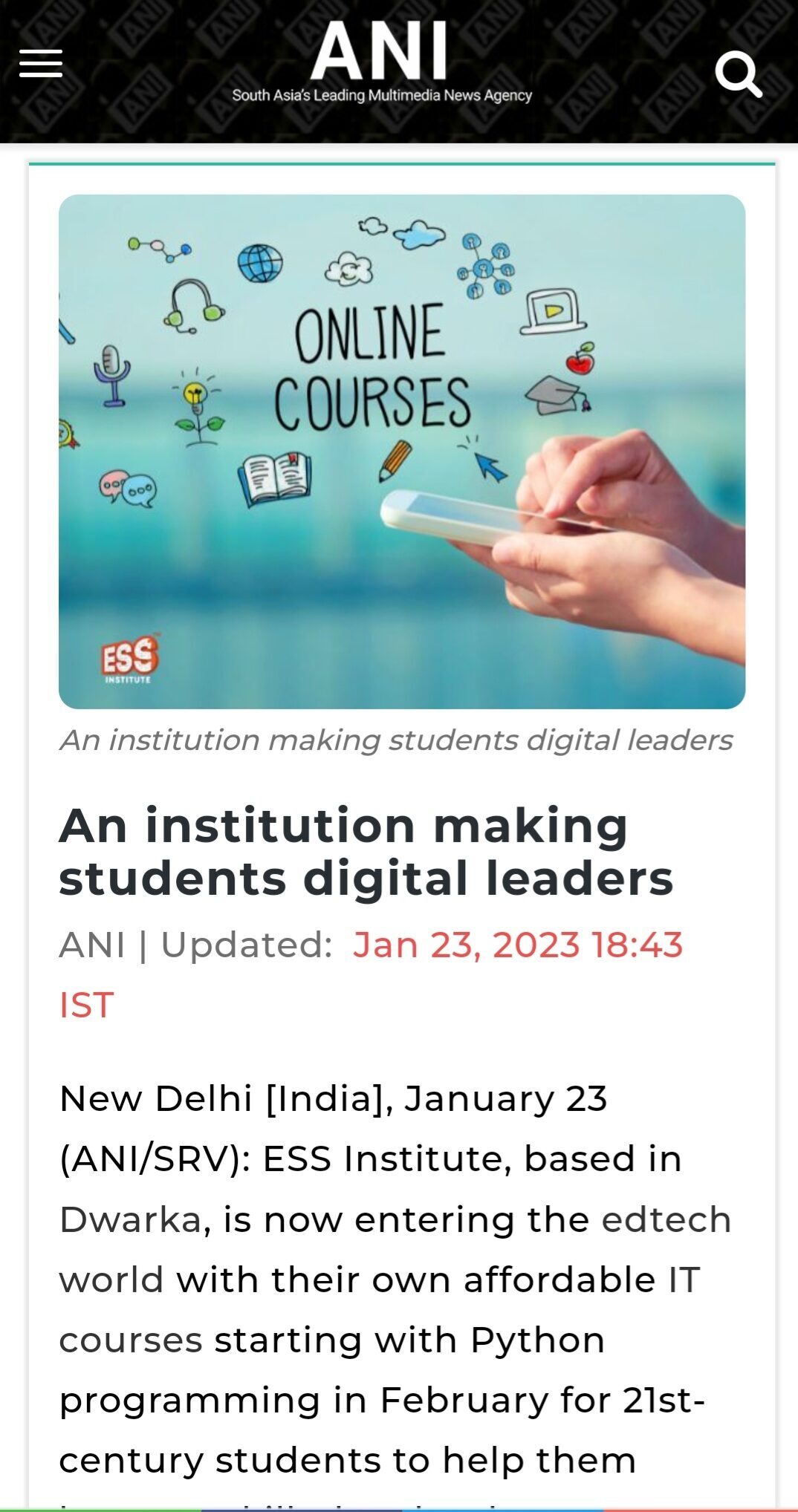 ESS institute | The best computer institute in Delhi