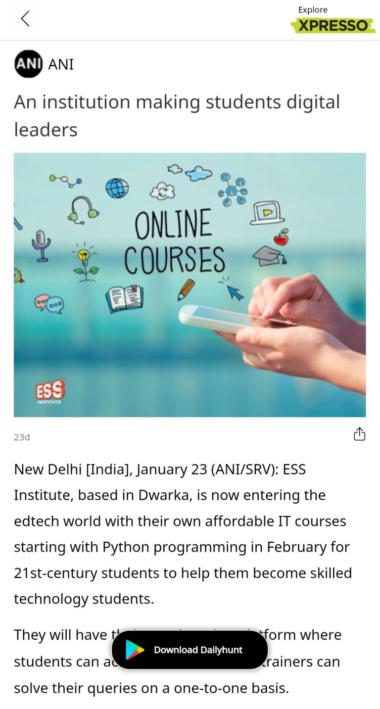 Best Computer Training Institute In Dwarka | ESS Institute