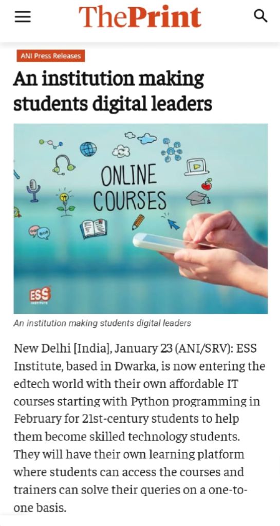 Best Computer Training Institute In Dwarka | ESS Institute